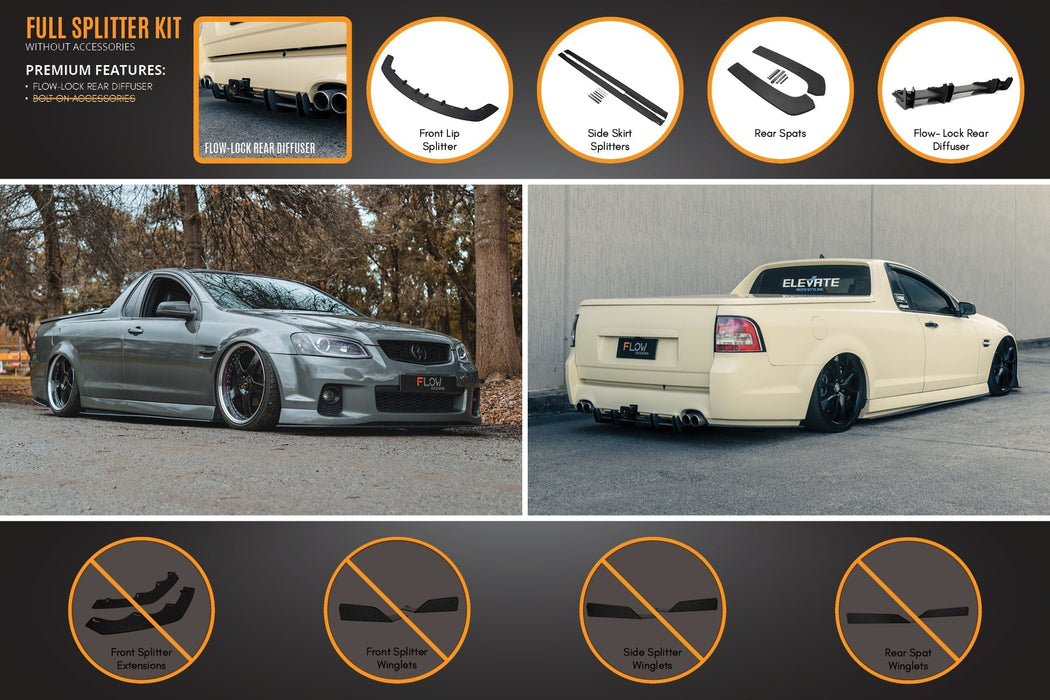 VE Commodore Ute Full Lip Splitter Set-Flow Designs — Harrys Euro